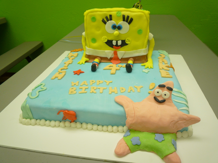 Sponge Bob And Patrick Twin Boy Birthday Cake - CakeCentral.com