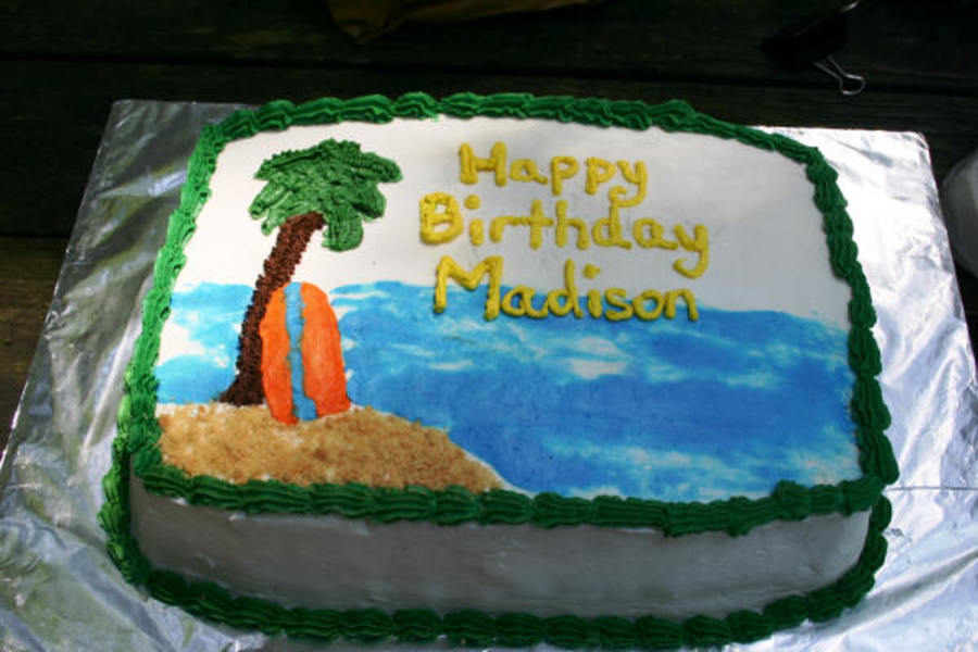 Surf Theme Birthday Cake - CakeCentral.com