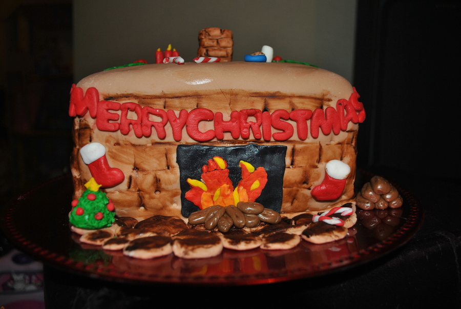 Christmas Fireplace - CakeCentral.com
