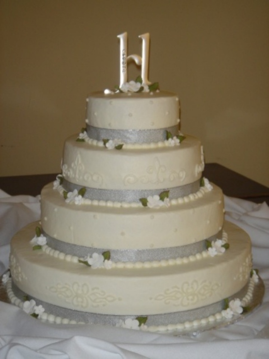Silver Wedding Cake - CakeCentral.com