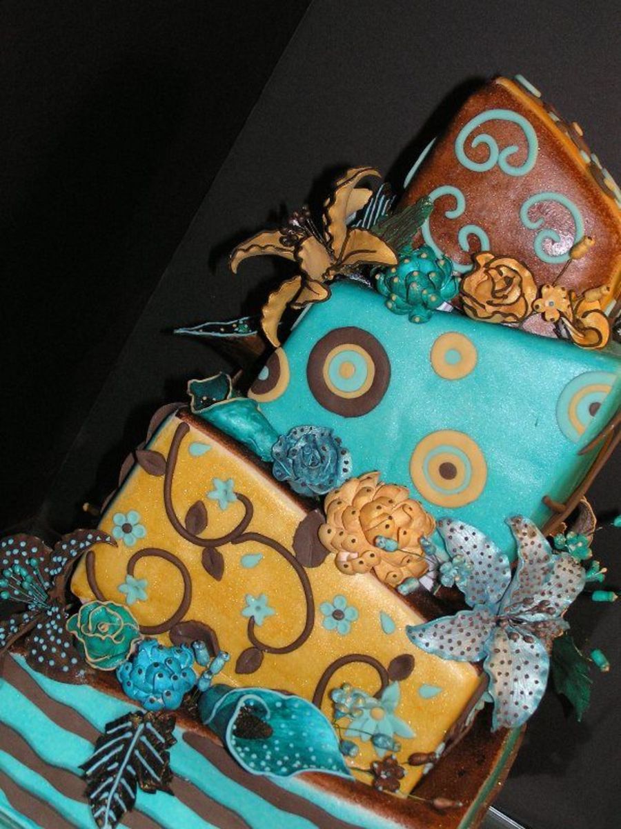 Funky Wedding Cake - CakeCentral.com