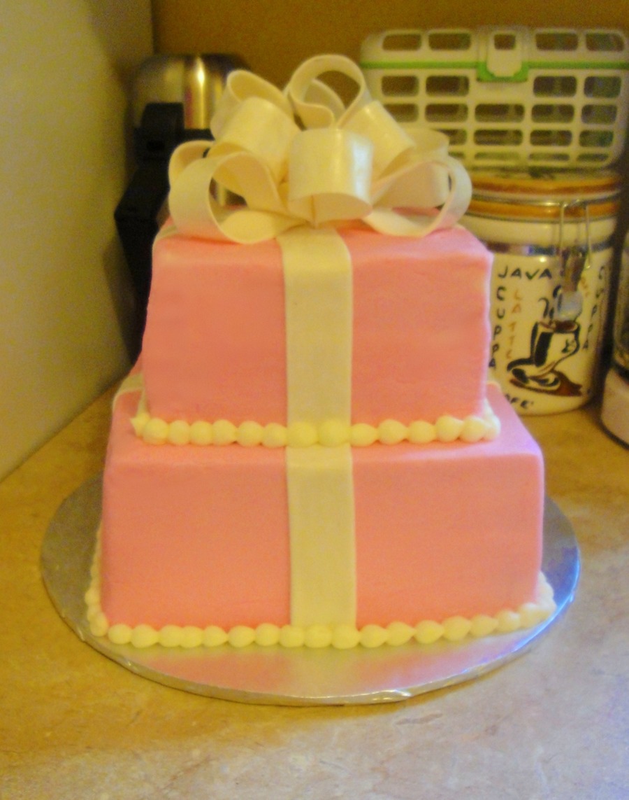Pink Gift Box Cake - CakeCentral.com
