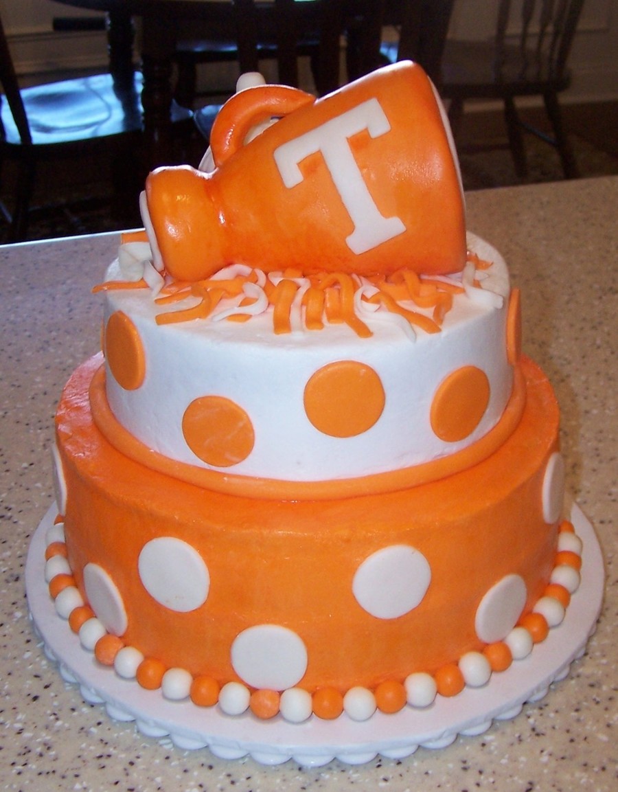 Orange And White Cheer Cake - CakeCentral.com