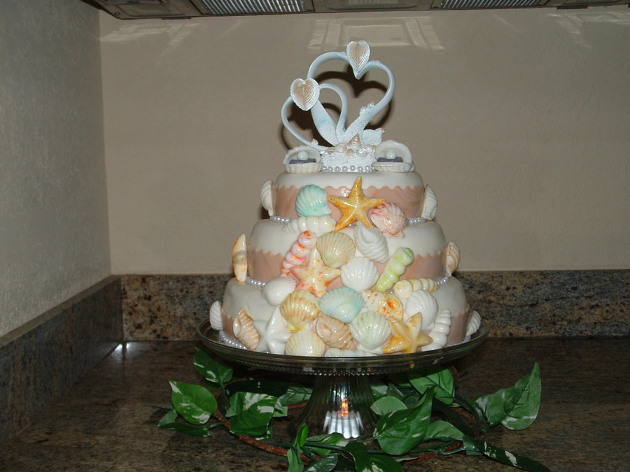 Sea Shell Beach Wedding - CakeCentral.com