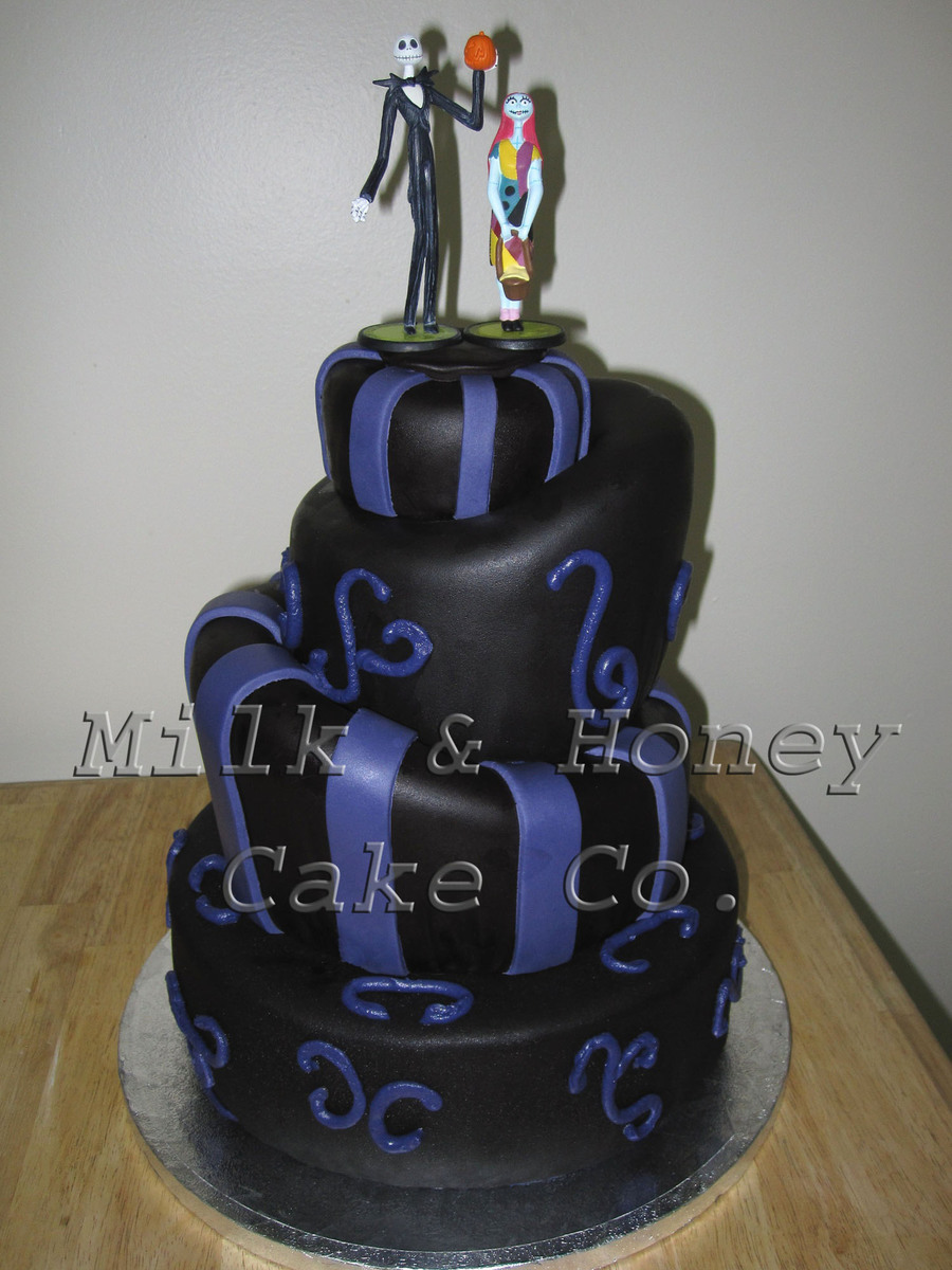 Nightmare Before Christmas Wedding Reception Cake! - CakeCentral.com
