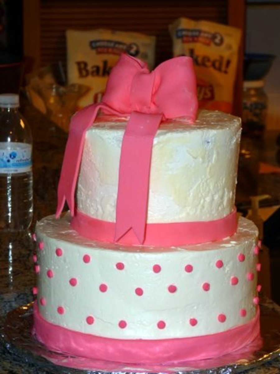 Pink And White Naming Cake - CakeCentral.com
