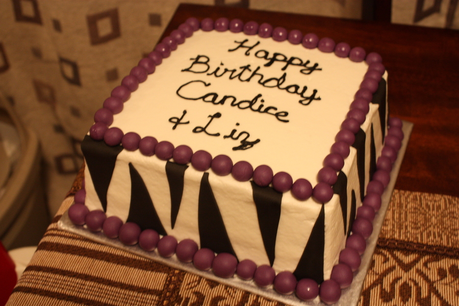 Zebra And Purple Square Cake - CakeCentral.com