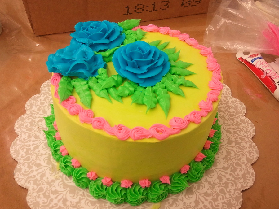 Brightly Colored Birthday Cake - CakeCentral.com