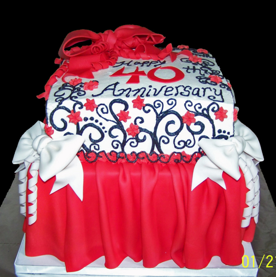 Ruby Wedding Anniversary - CakeCentral.com