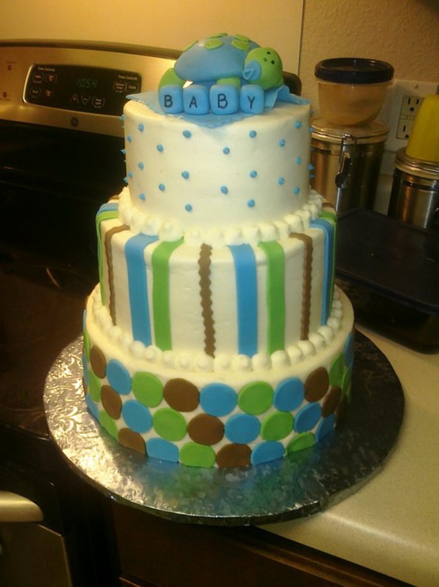 Sea Turtle Baby Shower Cake - CakeCentral.com