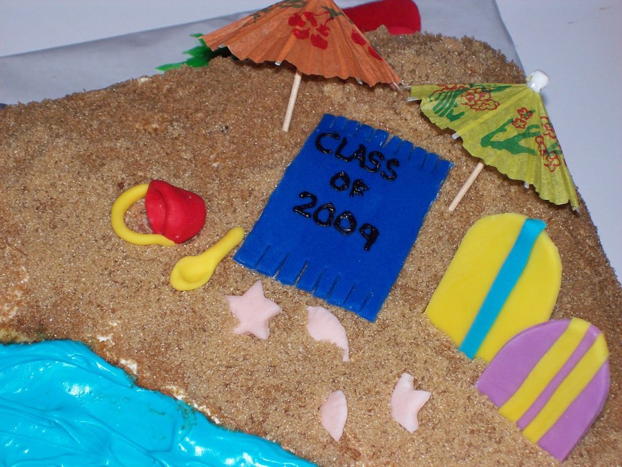 Beach Themed Graduation Cake - CakeCentral.com