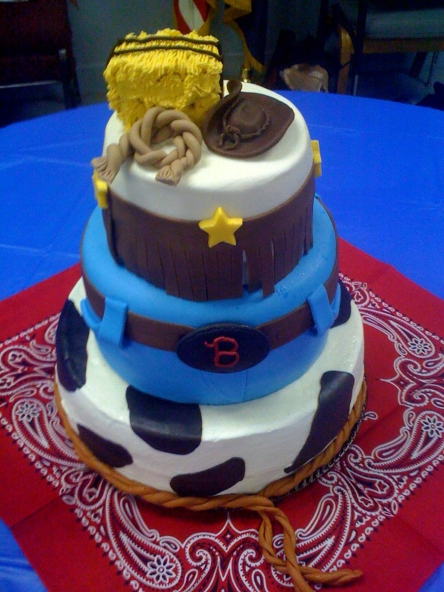 Cow Boy Shower Cake - CakeCentral.com