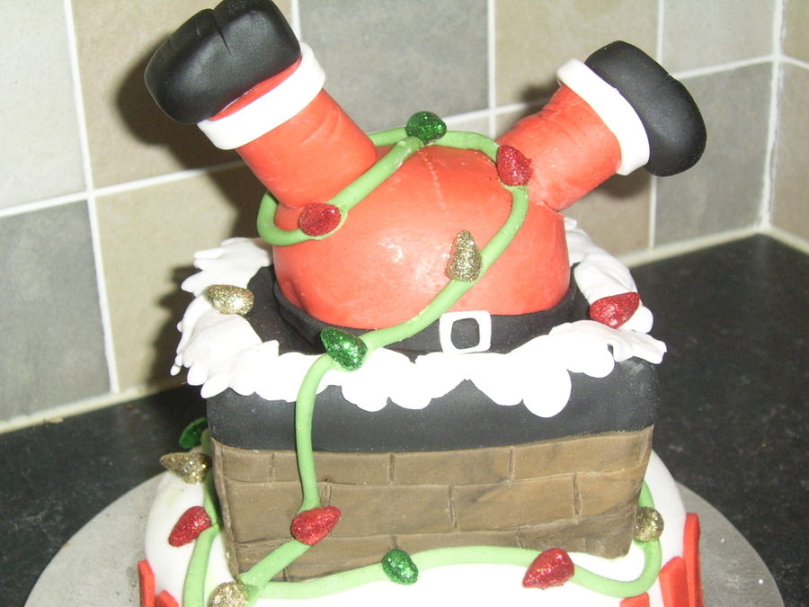 Santa's Stuck Christmas Cake - CakeCentral.com