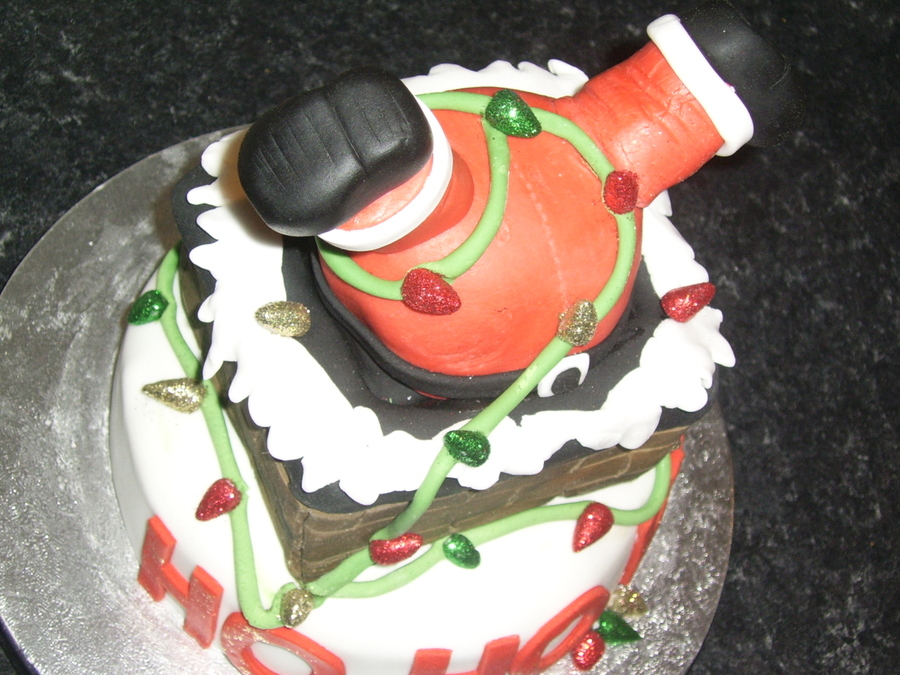 Santa's Stuck Christmas Cake - CakeCentral.com