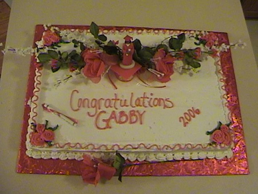 Full Sheet Graduation Cake - CakeCentral.com