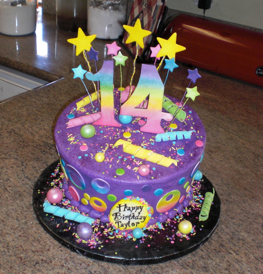 Neon Birthday Cake - CakeCentral.com