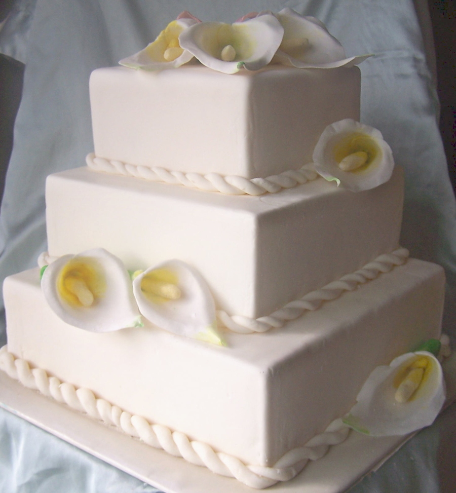 Calla Lily Wedding Cake - CakeCentral.com