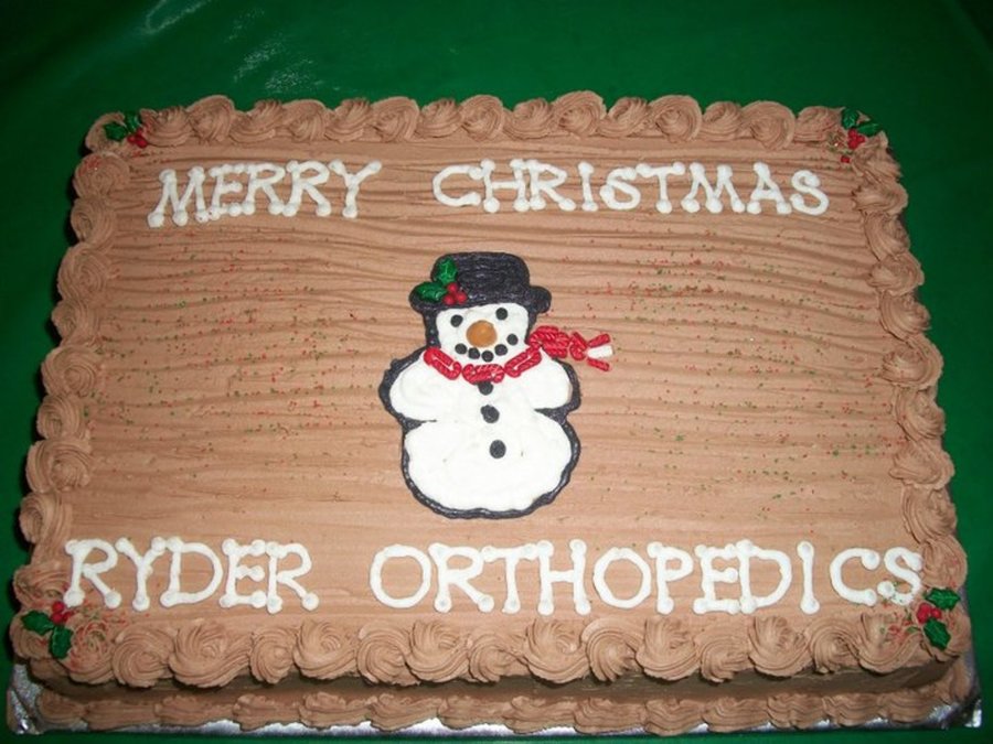 Snowman Sheet Cake - CakeCentral.com