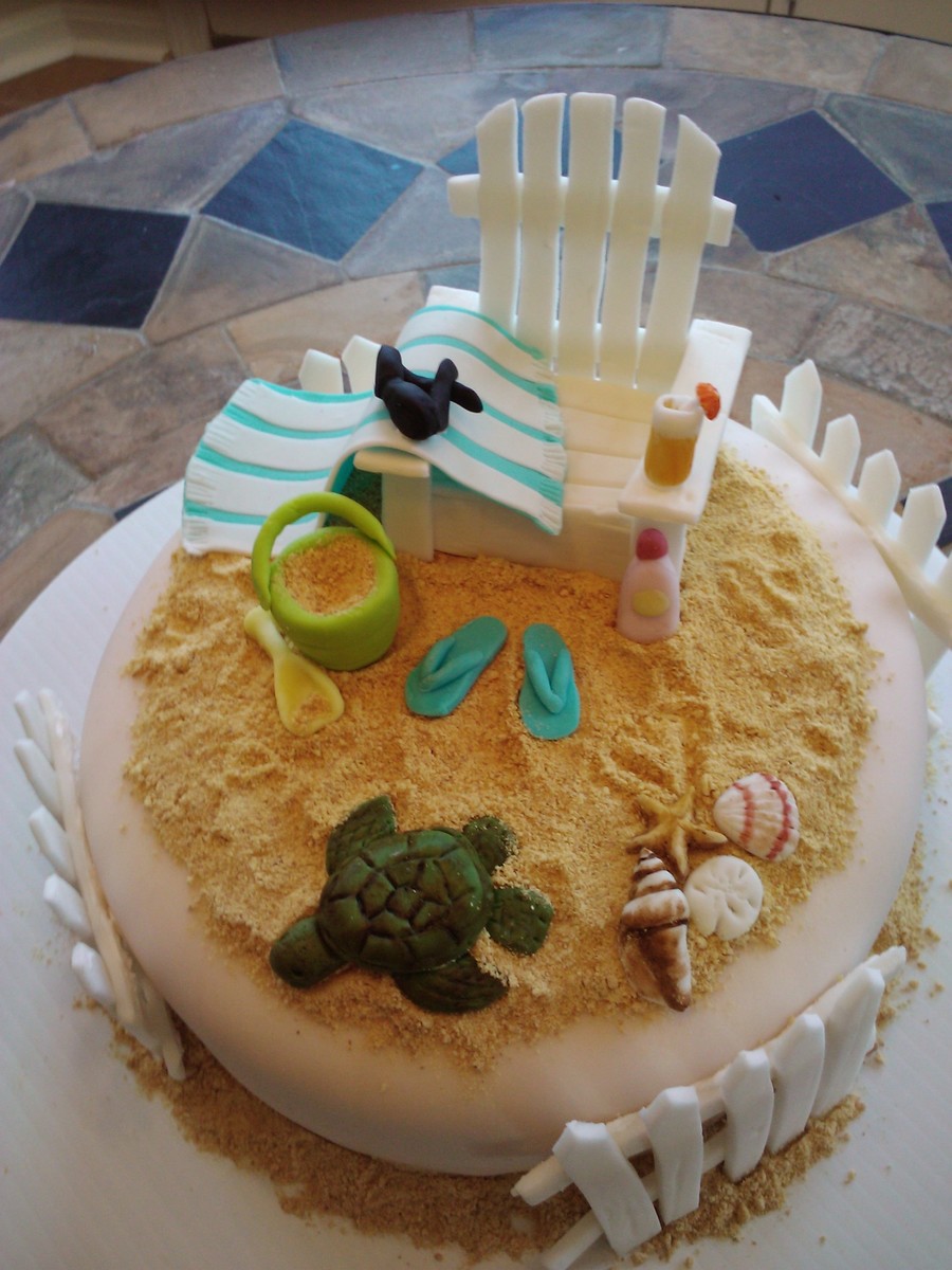 Beach Themed Birthday Cake - CakeCentral.com