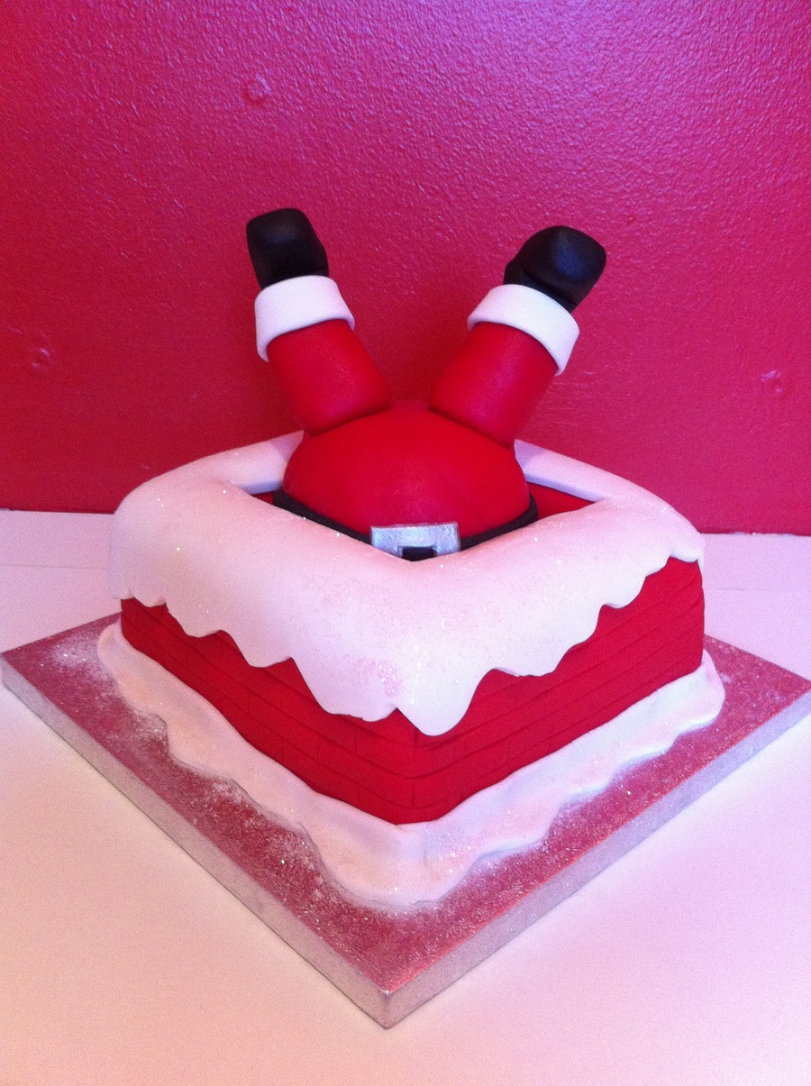 Santa In Chimney - CakeCentral.com