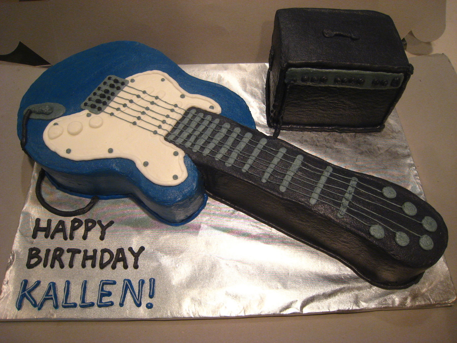 Blue Electric Guitar Cake - CakeCentral.com