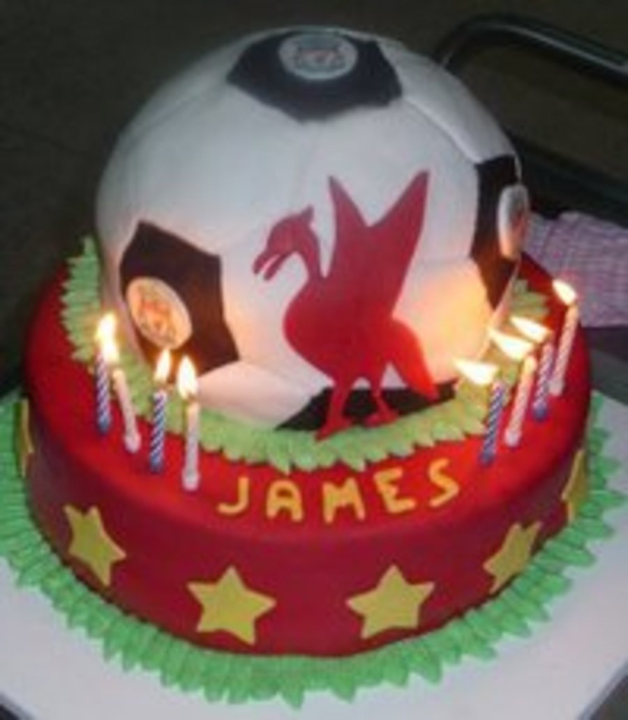 Liverpool Fc 2 Tier Cake - CakeCentral.com