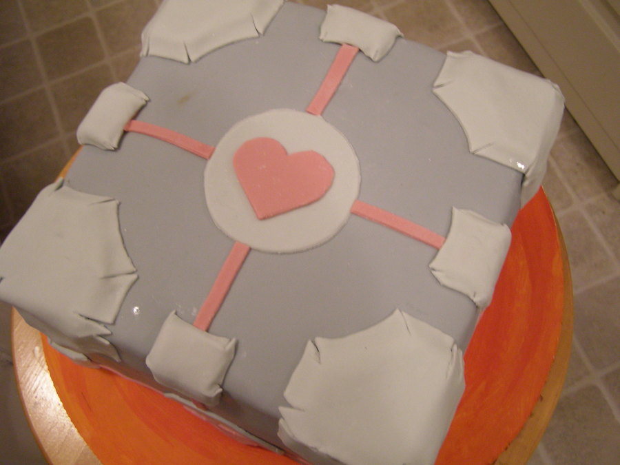 Weighted Companion Cube Cake - CakeCentral.com