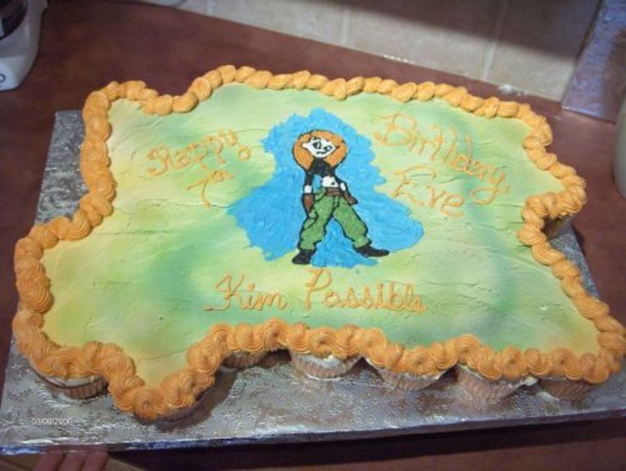 Kim Possible Cupcake Cake - CakeCentral.com