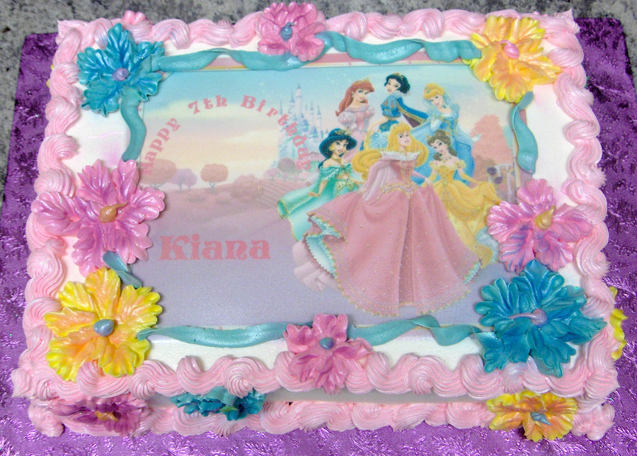 Disney Princess With Edible Image - CakeCentral.com