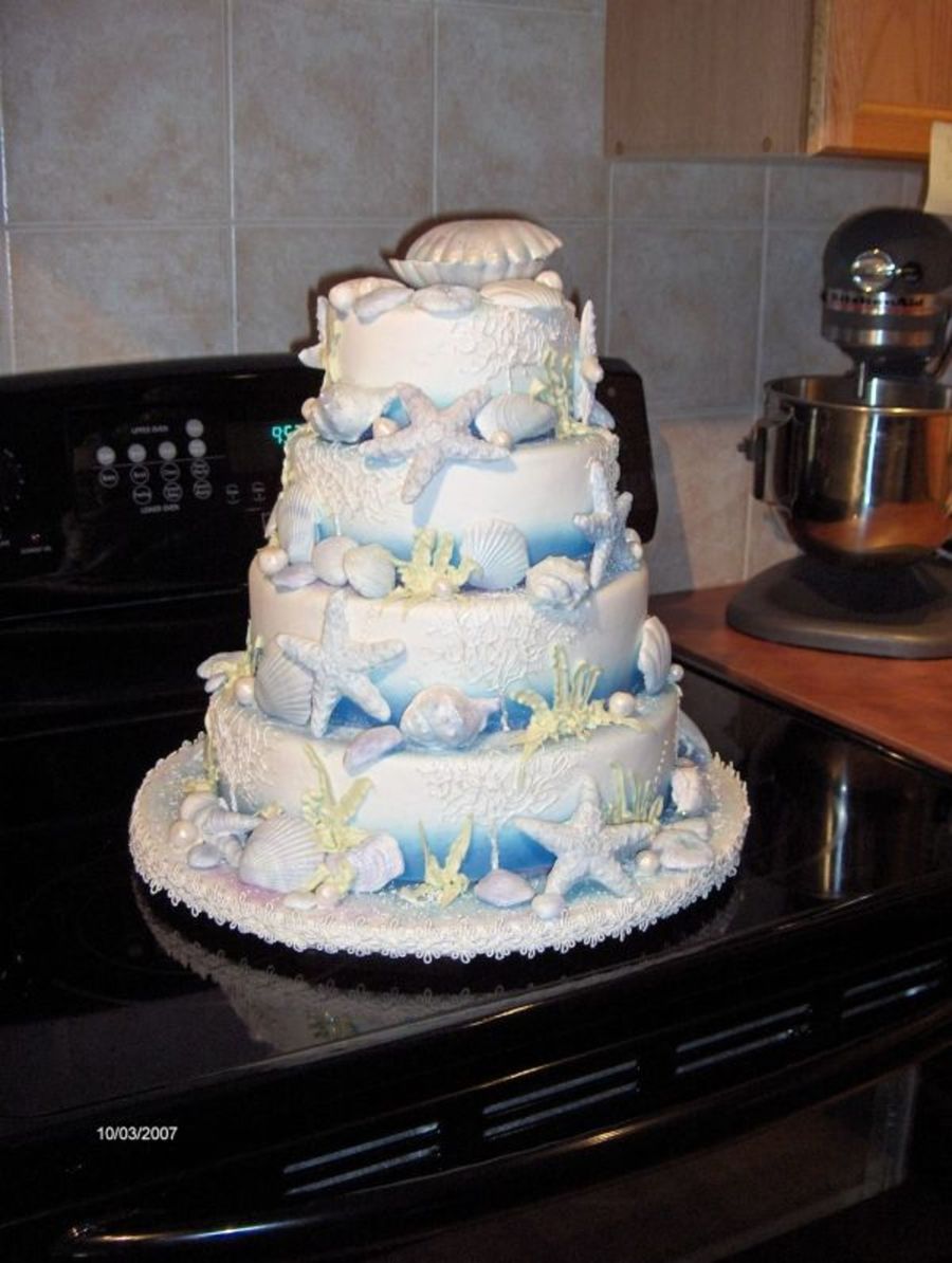 Seashell Wedding Cake - CakeCentral.com