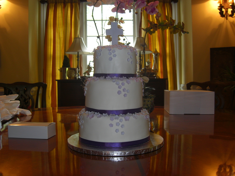 Purple Flower Confirmation Cake - CakeCentral.com