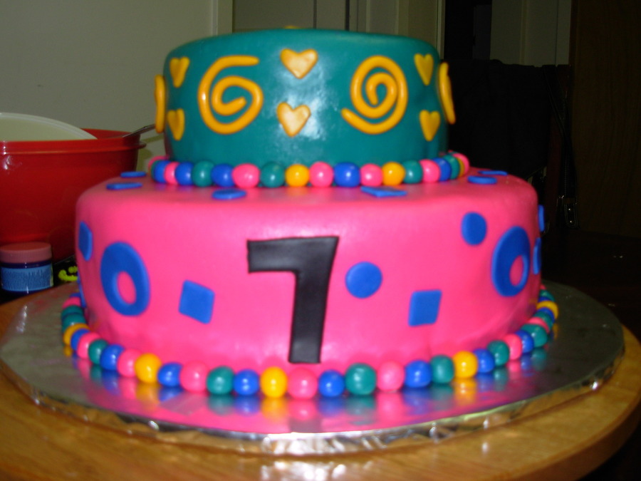 Colourful Birthday Cake - CakeCentral.com