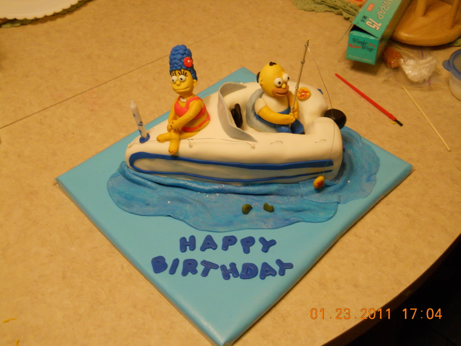 Marge And Homer Simpson Fishinbg - CakeCentral.com