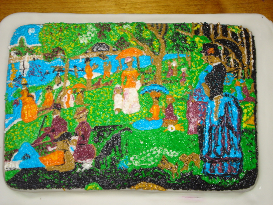 Georges Seurat's Sunday Afternoon Pointillism Cake - CakeCentral.com