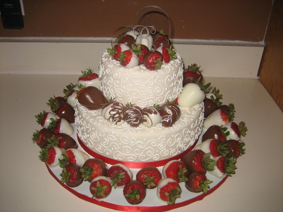 Chocolate Covered Strawberry Wedding Cake - CakeCentral.com
