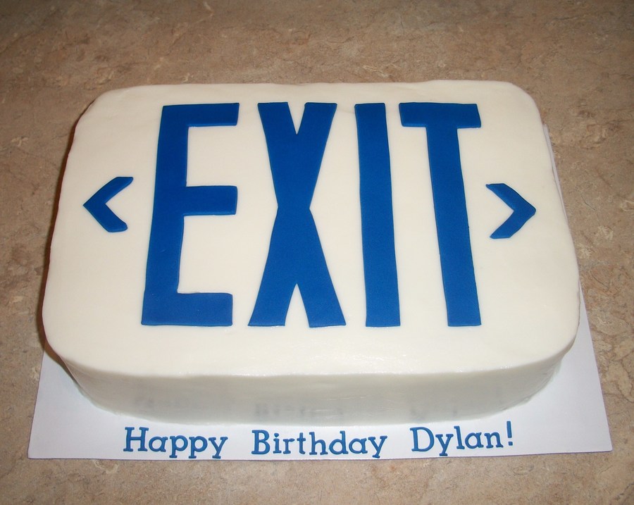 Exit Sign Cake - CakeCentral.com