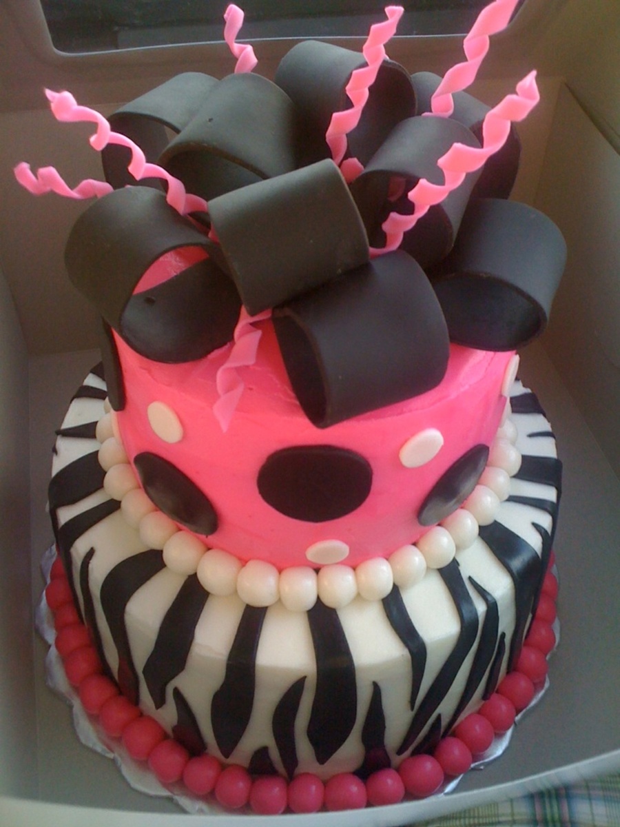 Pink And Black Cake - CakeCentral.com