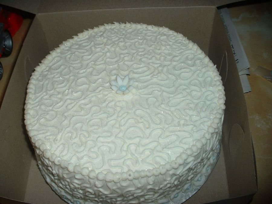 Cornelli Lace Wedding Cake - CakeCentral.com