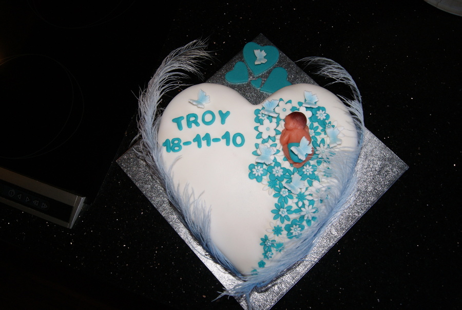 This Was A Cake For A New Born Baby Boy Named Troy - CakeCentral.com