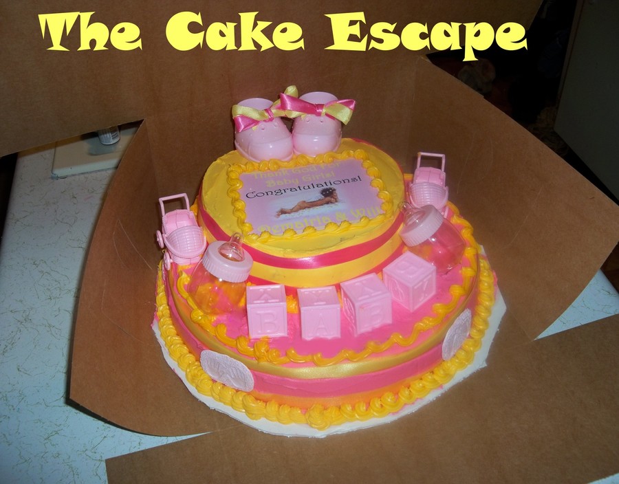 2 Layer "it's A Girl" Babyshower Cake - CakeCentral.com