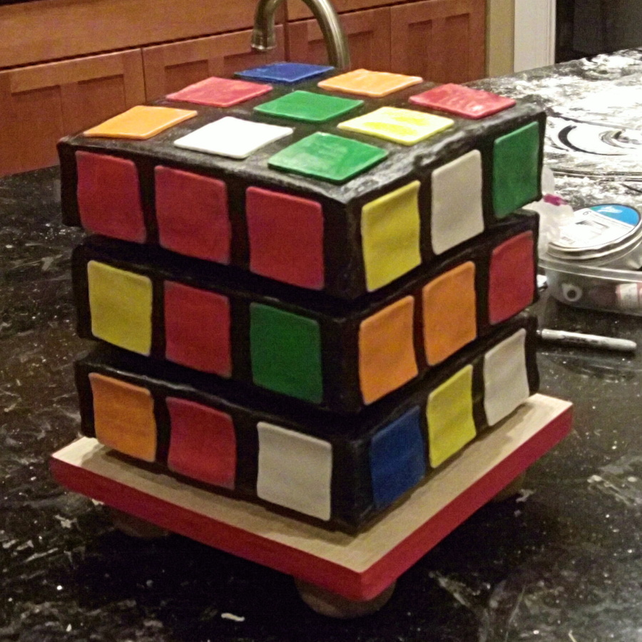 Rotating Rubik Cube Cake - CakeCentral.com