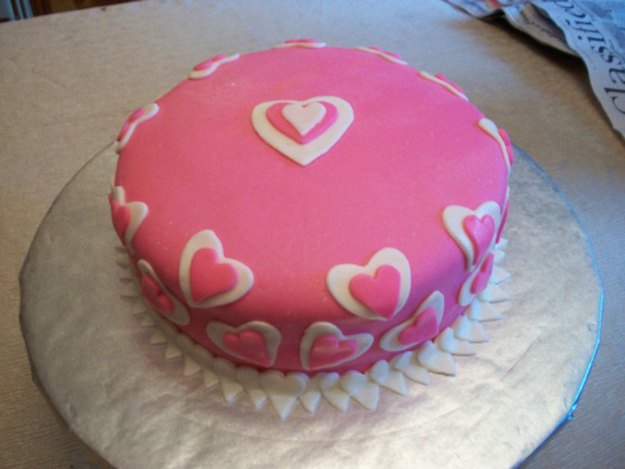 Pink Heart Cake - CakeCentral.com