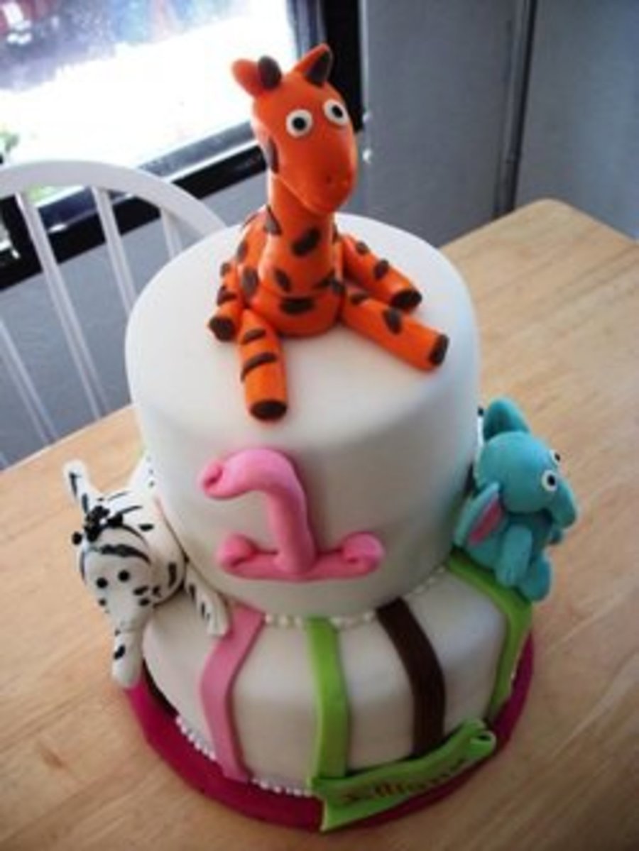Girly Zoo Cake - CakeCentral.com