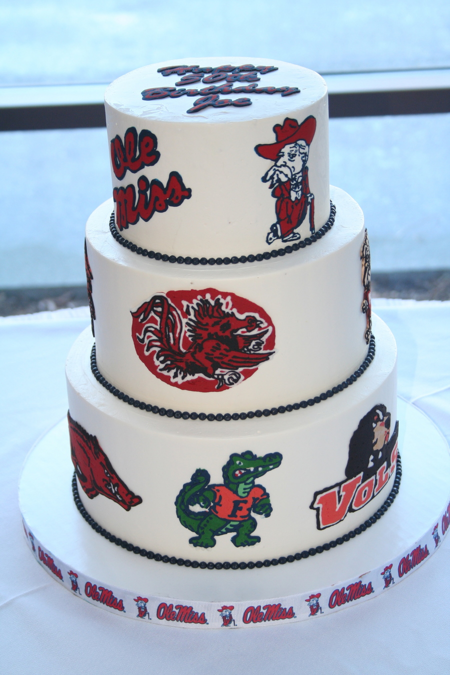 50Th Birthday Cake For An Ole Miss/sec Fan - CakeCentral.com