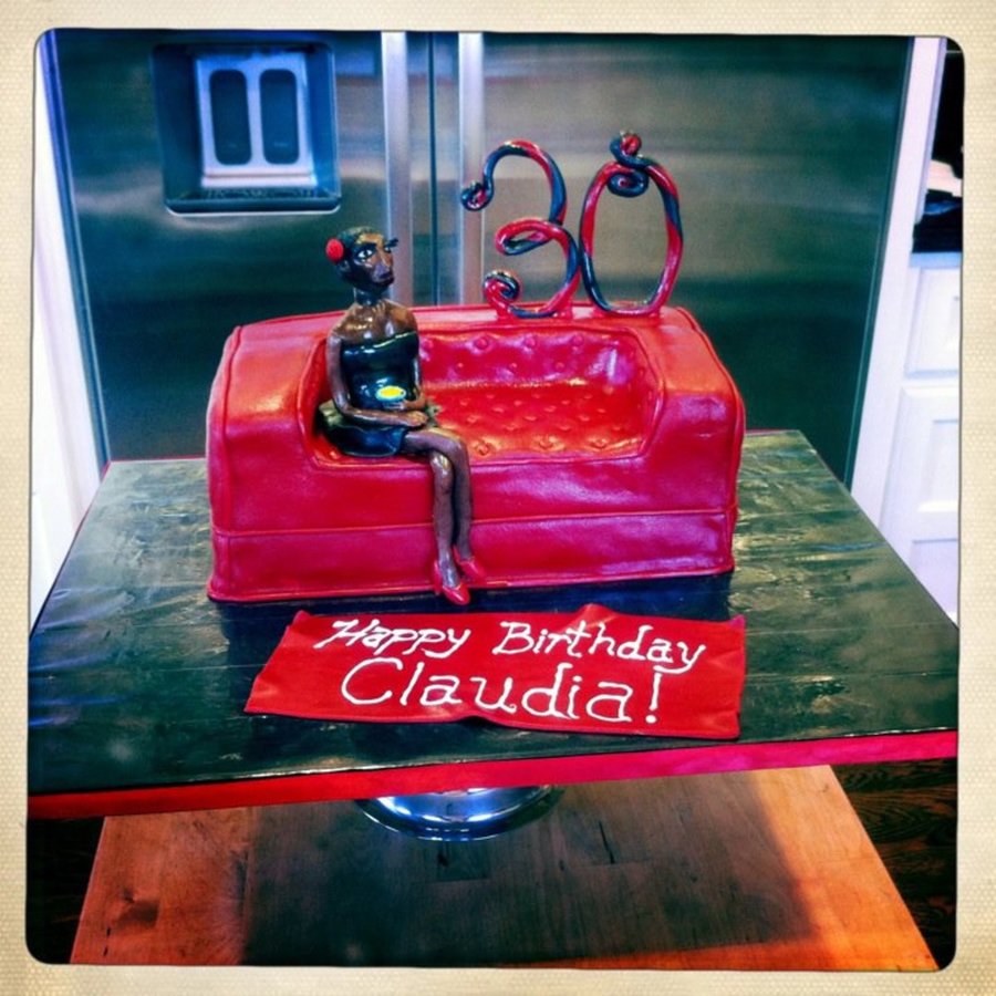 Couch Cake With Fondant Figure - CakeCentral.com