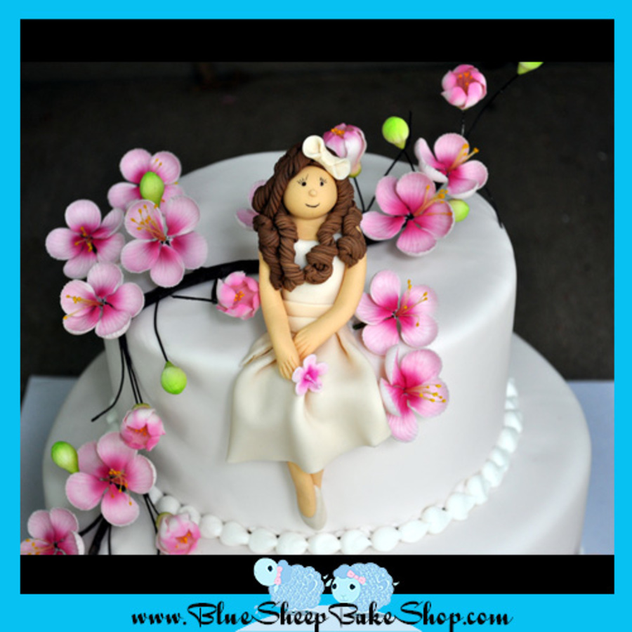 Cherry Blossom Themed Birthday Cake - CakeCentral.com