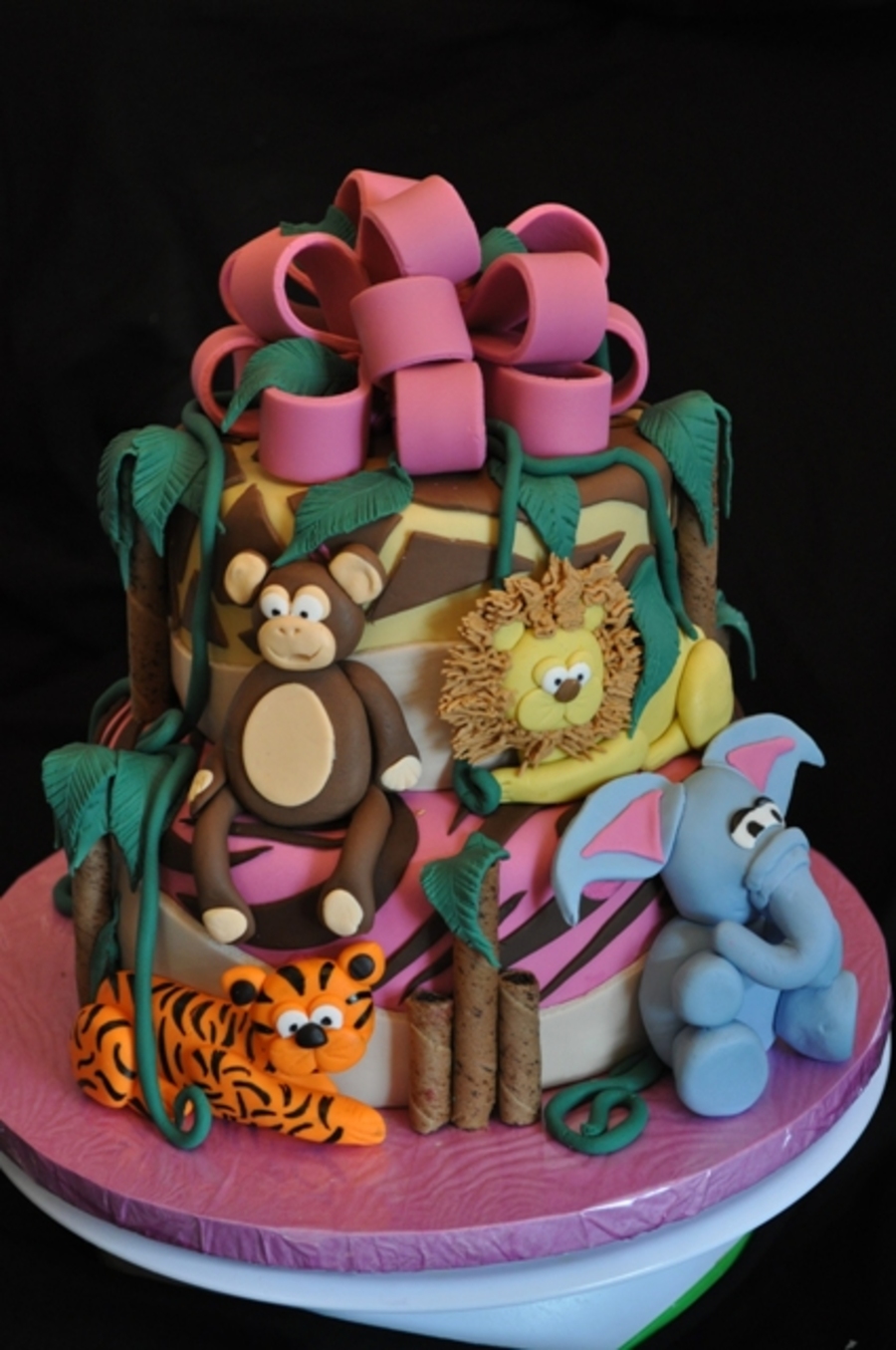 Pink Safari Cake - CakeCentral.com