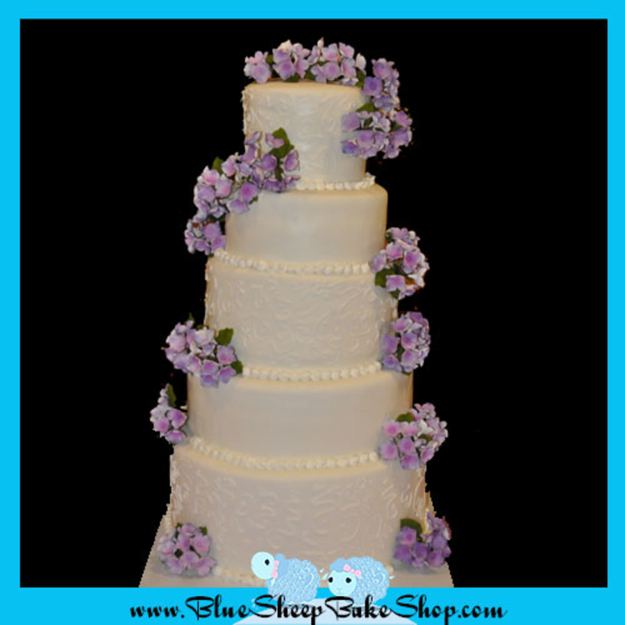 Lilac Themed Wedding Cake - CakeCentral.com