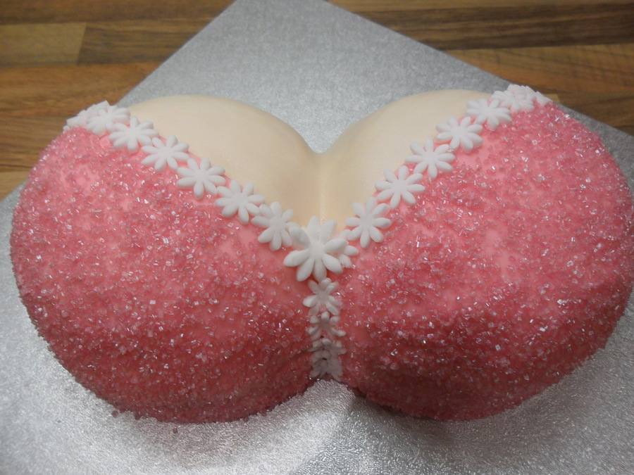 Tickled Pink Bra Cake - CakeCentral.com