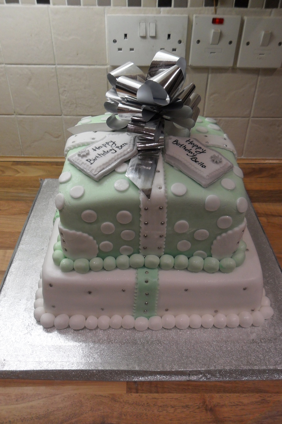 Two Tier Present Cake - CakeCentral.com